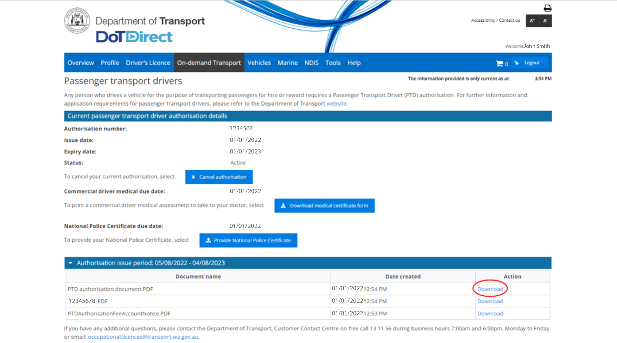 How to view, renew or cancel a PTD authorisation | Transport WA